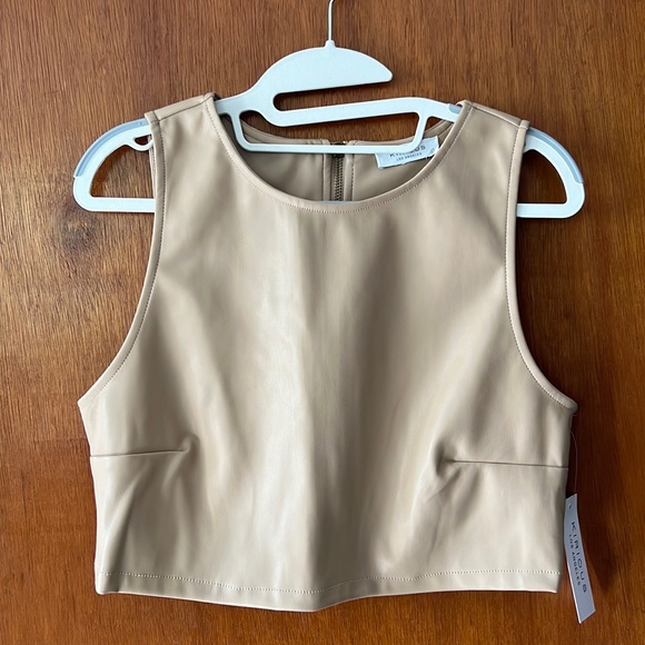 KIRIOUS LOS ANGELES | Tops | Nwt Faux Leather Crop Tank | Poshmark